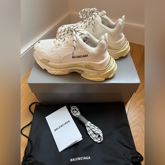 Balenciaga | Shoes | Balenciaga White Triple S Sneakers | Poshmark